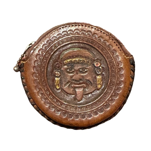 Bags | Vintage Coin Purse Hand Tooled Leather 35 Round | Poshmark